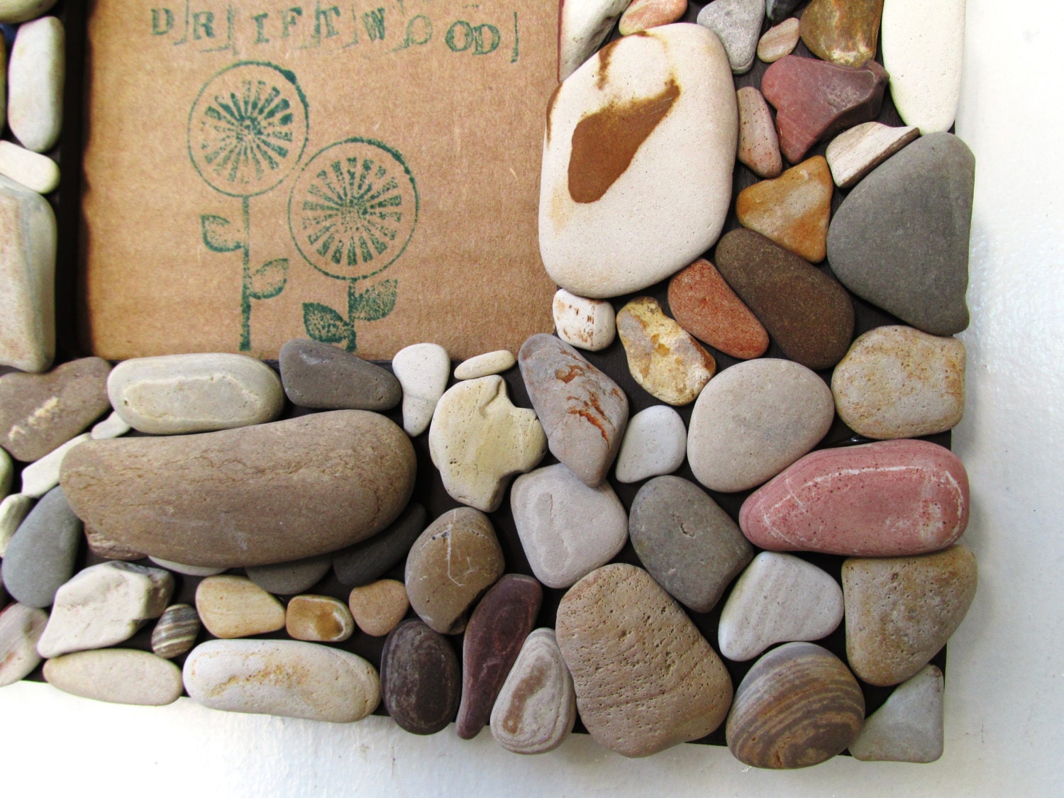 Beach Rock Frame 3.5 X 3.5 Rustic Beach Frame Stone Art - Etsy