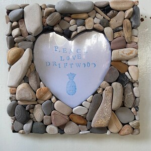 Heart Shaped Beach Rock Frame Rustic Beach Frame, Coastal Home Decor ...