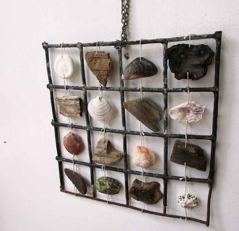 Authentic Found Lobster Cage With Shells Driftwood Metal - Etsy