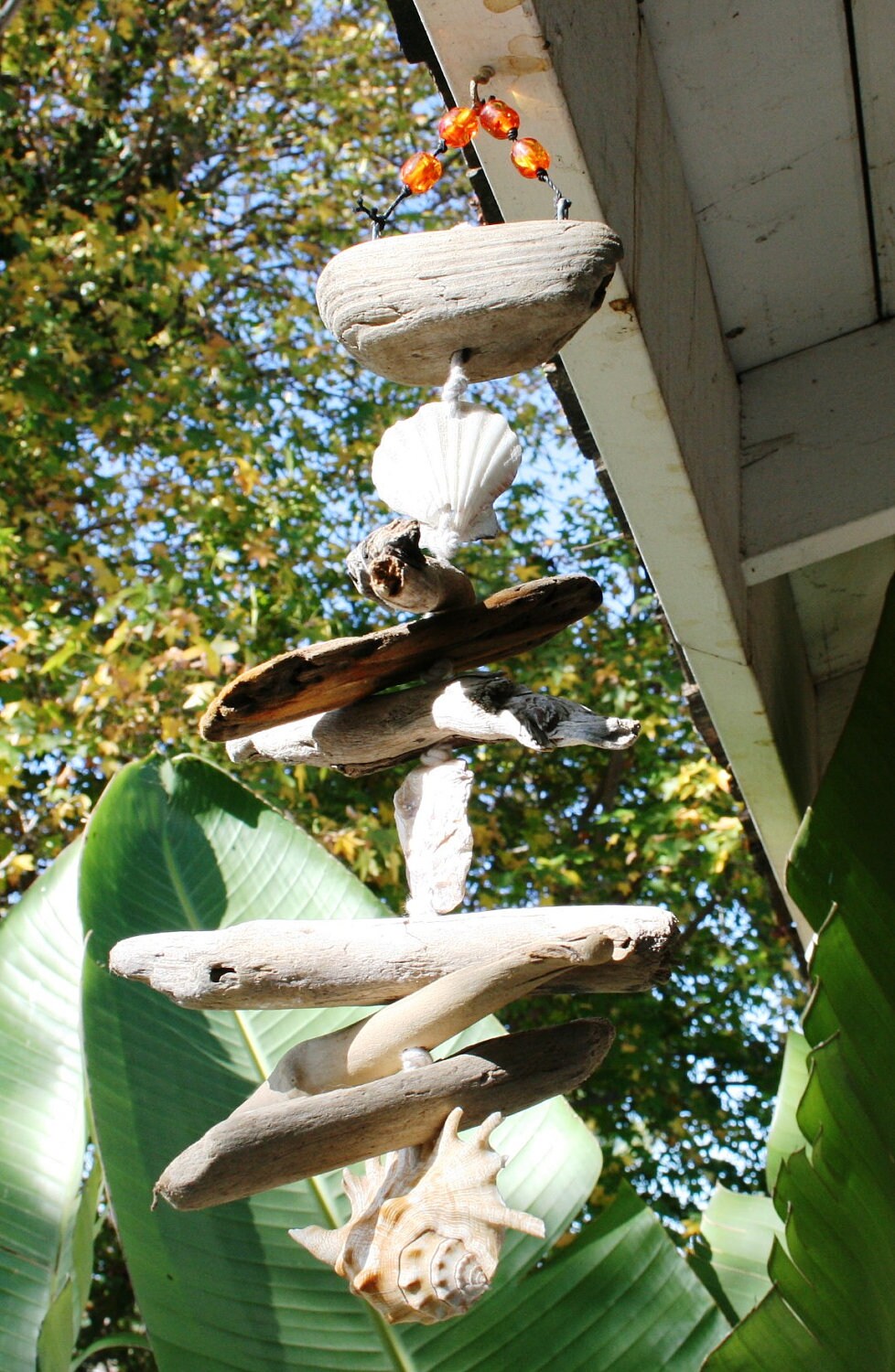 Driftwood Shell Rope Windchime Beach Mobile Beach Home | Etsy