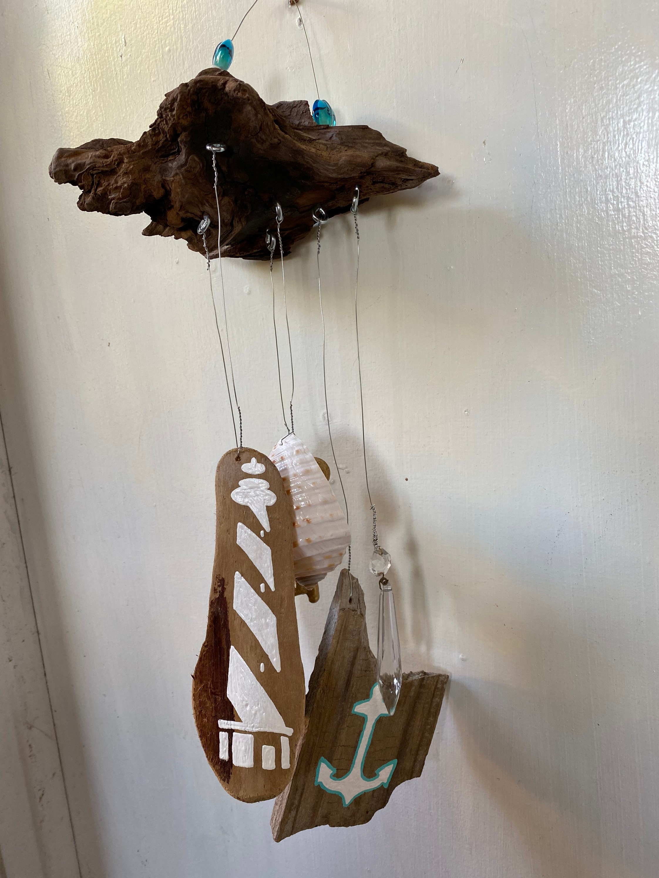 Driftwood Nautical Themed Wind Chime made to Order Painted | Etsy