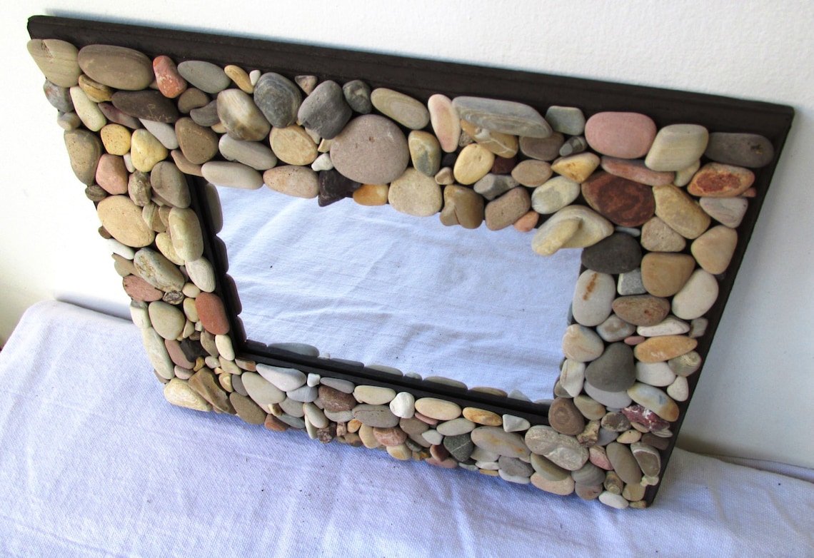 Beach Rock Mirror 9x11 Rustic Beach Frame Coastal Home Decor - Etsy