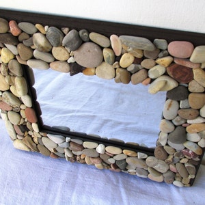Beach Rock Mirror 9x11, Rustic Beach Frame, Coastal Home Decor (MADE TO ...