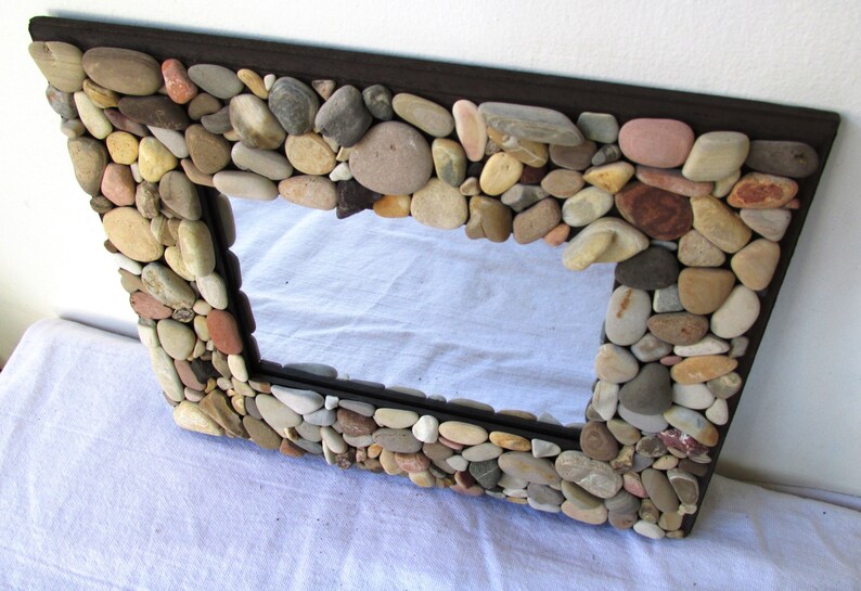 Beach Rock Mirror 9x11 Rustic Beach Frame Coastal Home Decor | Etsy