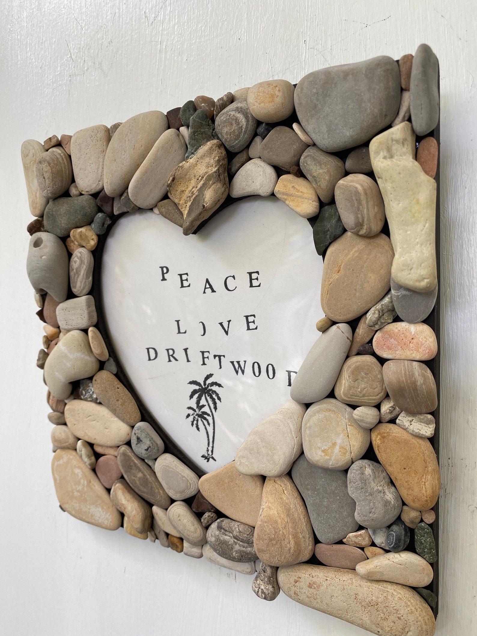 Heart Shaped Beach Rock Frame Rustic Beach Frame Coastal Home - Etsy