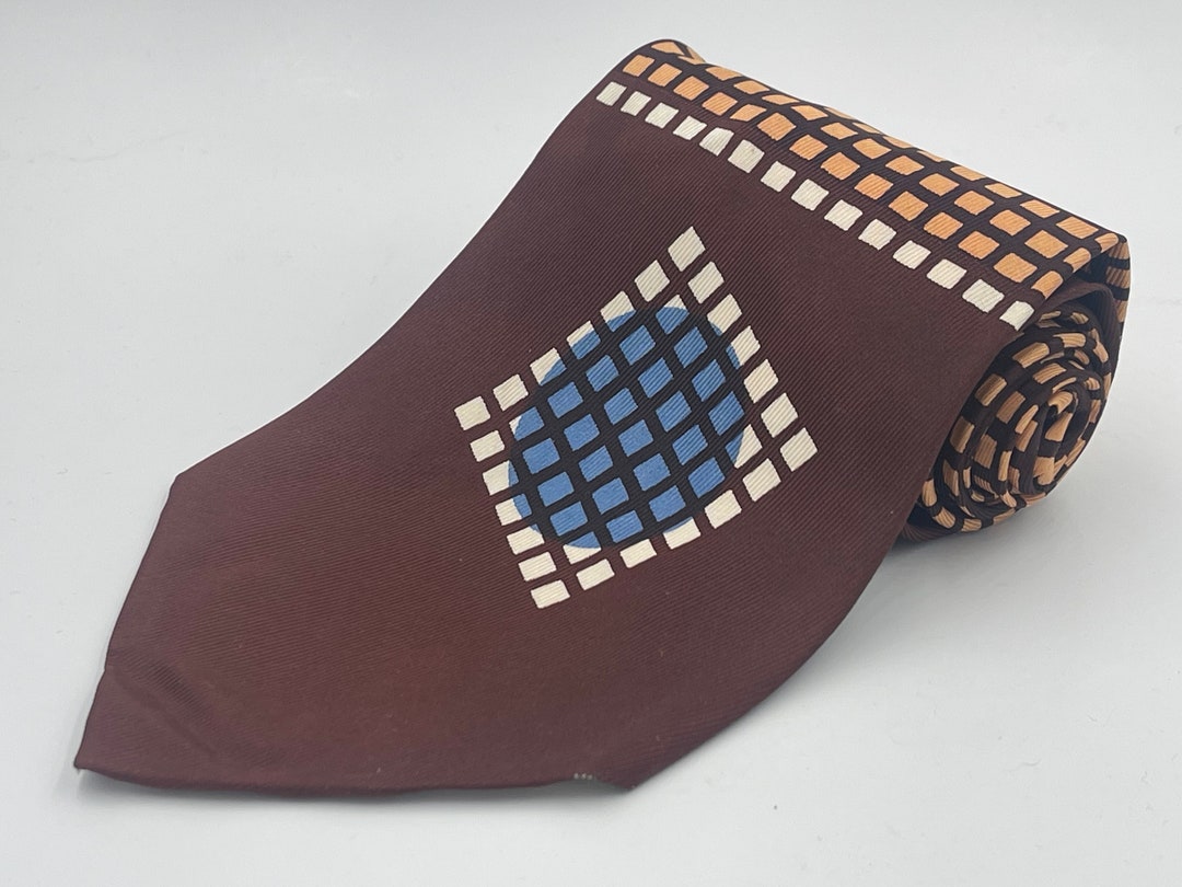 Vintage 1940s Geometric Tie: Brown Chenworthy Fabric by Cheney Cravats ...