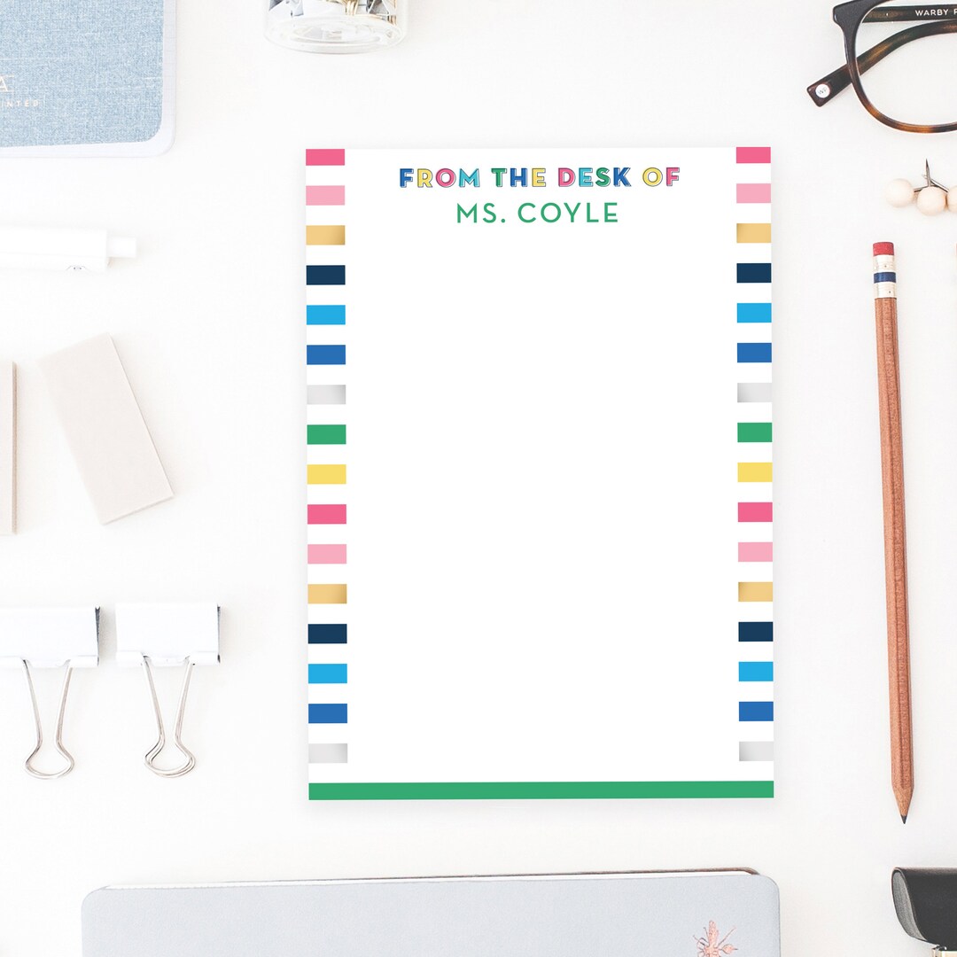 From the Desk Of, Teacher Notepad, Personalized Notepad, School Notepad ...