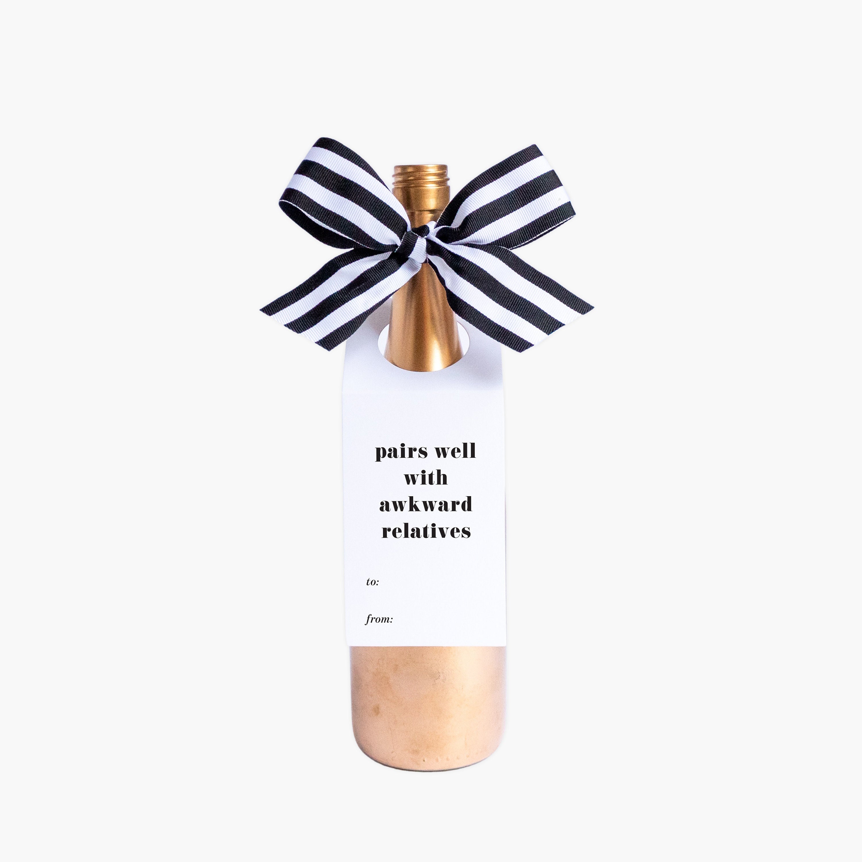 Pairs Well With Awkward Relatives, Wine Tag Christmas, Bottle Tag, Wine ...