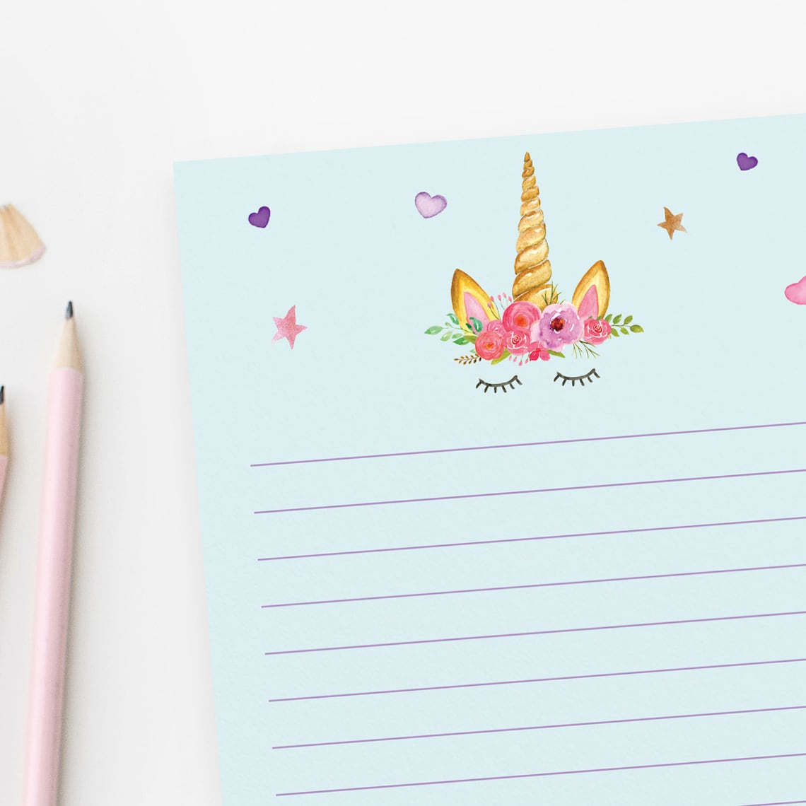 Personalized Stationary for Kids Unicorn Notepad for Girls Custom ...