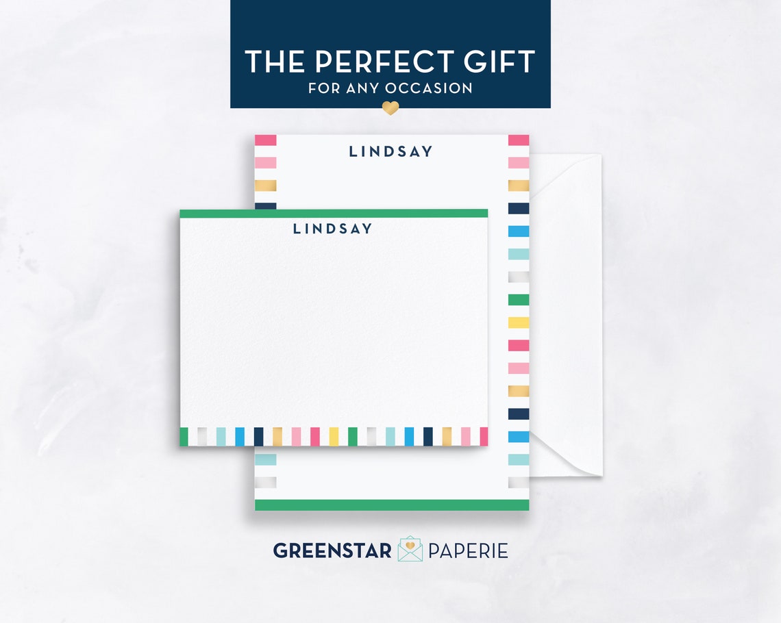 Custom Notepad and Notecard Set Cute Colorful Office - Etsy