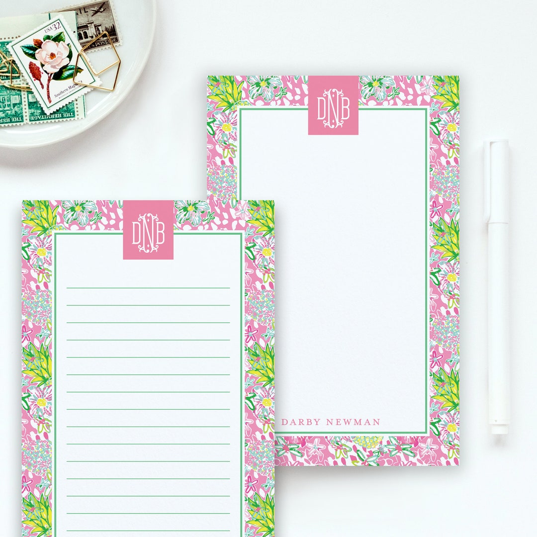Personalized Notepad, Preppy Notepad, Monogram Notepad, Personalized ...
