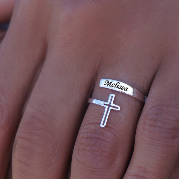 Rose Gold Cross Ring - Etsy