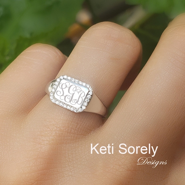 Monogram Signet Ring - Etsy