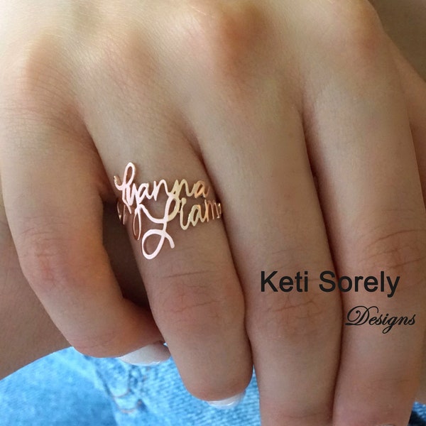 Gold Name Ring - Etsy