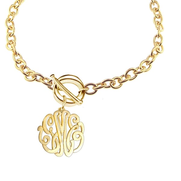 Gold Monogram Charm - Etsy