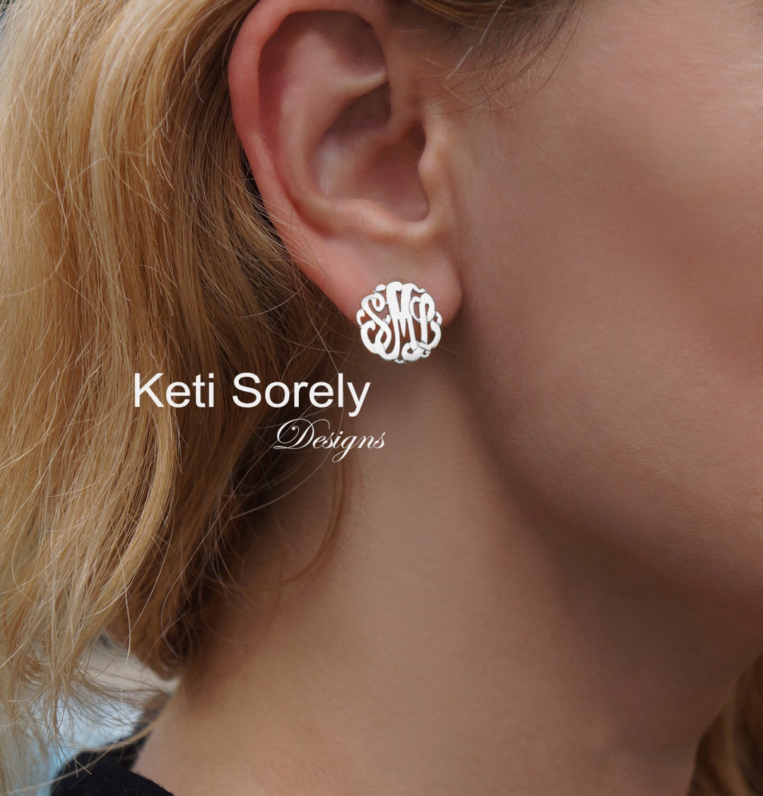 Monogram Earrings With Your Initials Handmade for Each Customer ...