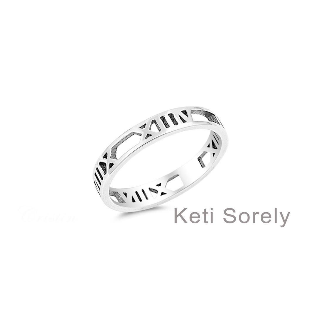 Personalized Roman Numerals Band Unisex Ring Wedding Band - Etsy