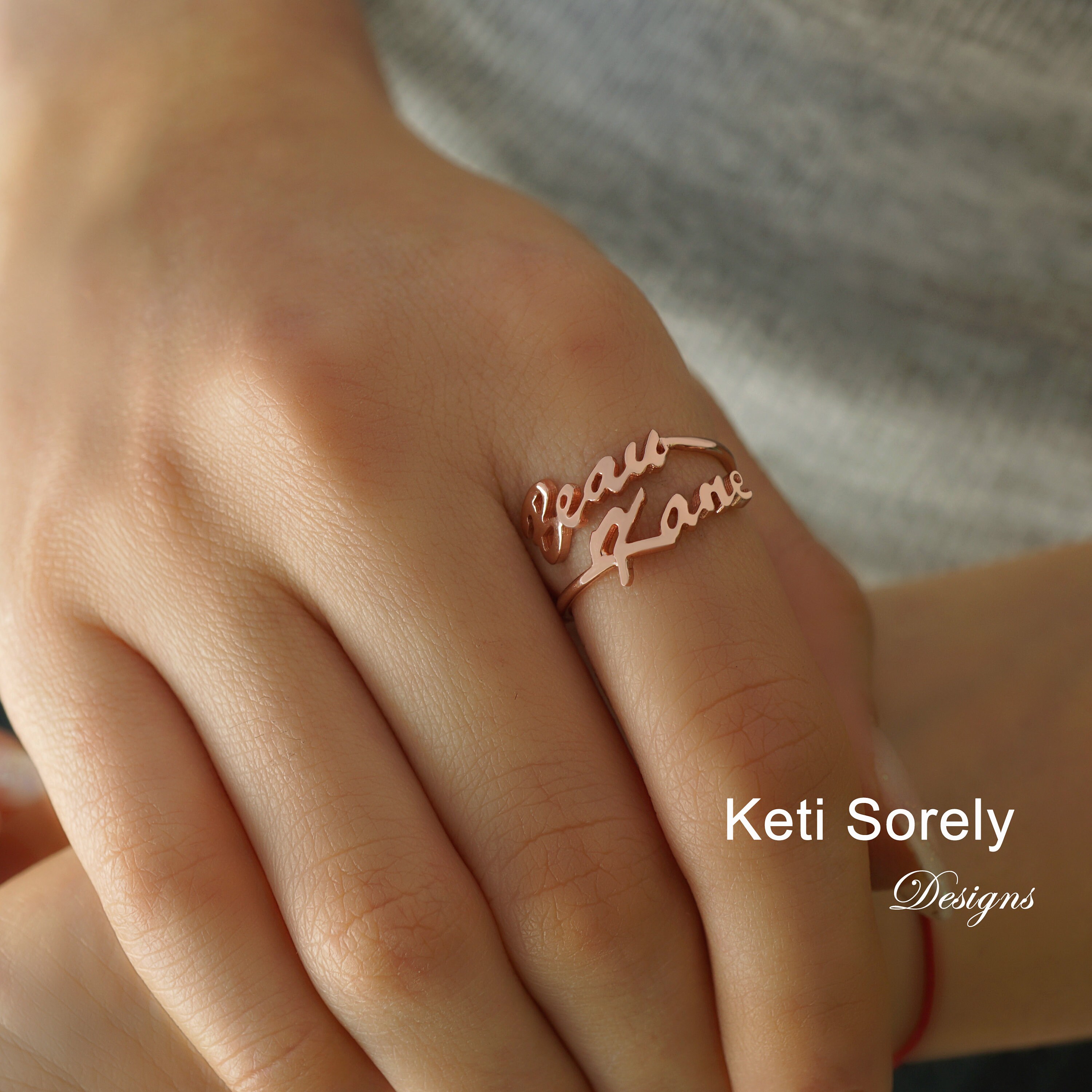 Personalized Double Wrap Names Ring in Sterling Silver or | Etsy