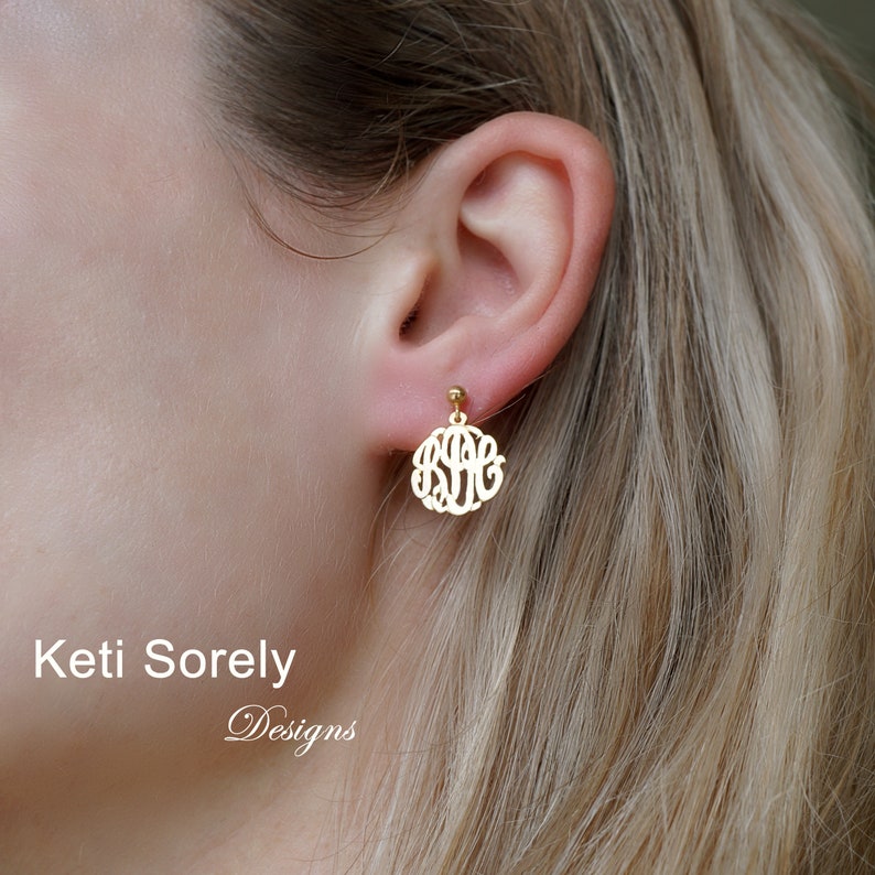 Personalized Monogram Earrings, Name Initial Earrings, Small to Large ...