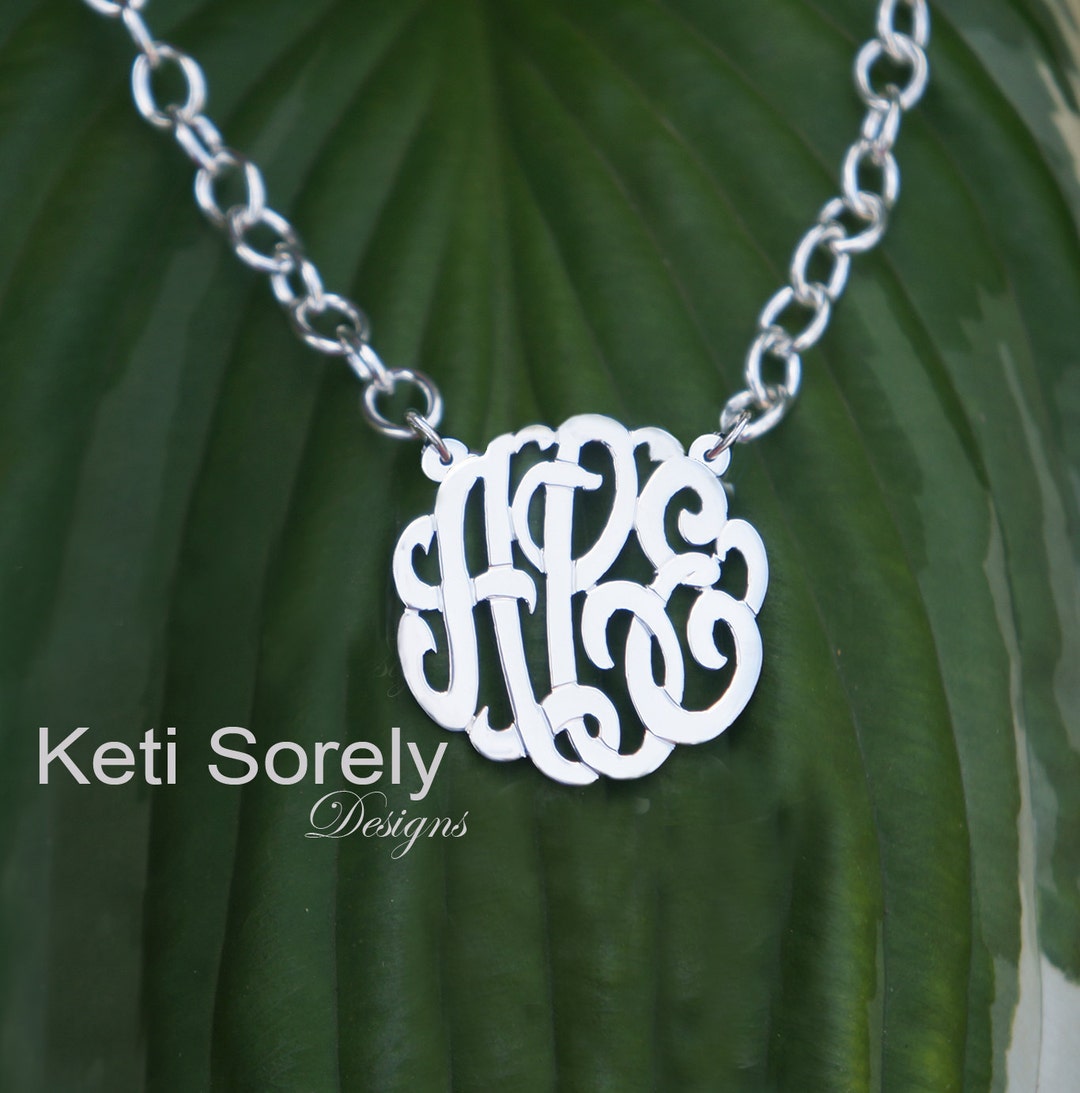 Monogram Necklace With Large Link Chain - Customize It With Your ...