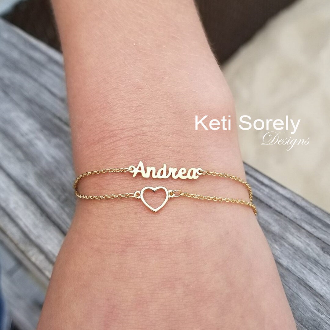 Personalized Handmade Name Bracelet With Adjustable Clasp In Sterling ...