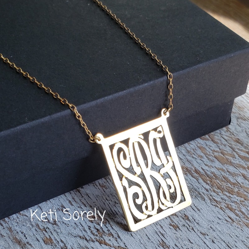 Monogram Necklace - Etsy
