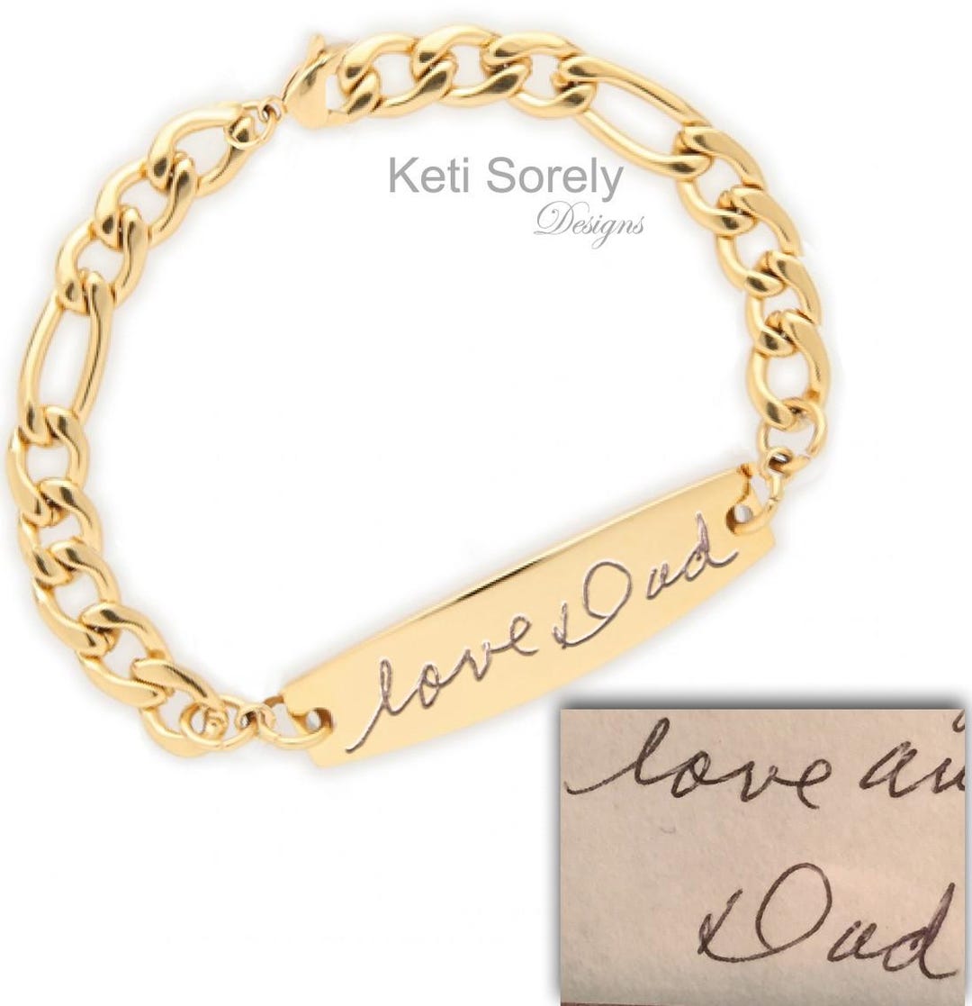 Custom Engraved Large Chain ID Bracelet for Man or Woman, Engrave Your ...