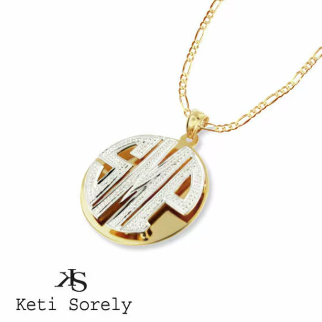 3D Monogram Pendant With Diamond Beading for Man or Woman in Sterling ...