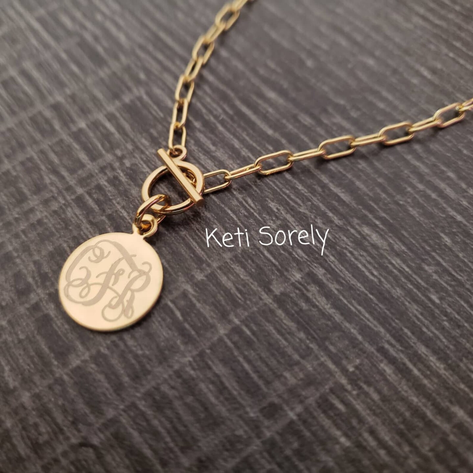 Personalized Monogram Initials Necklace With Toggle Clasp - Etsy