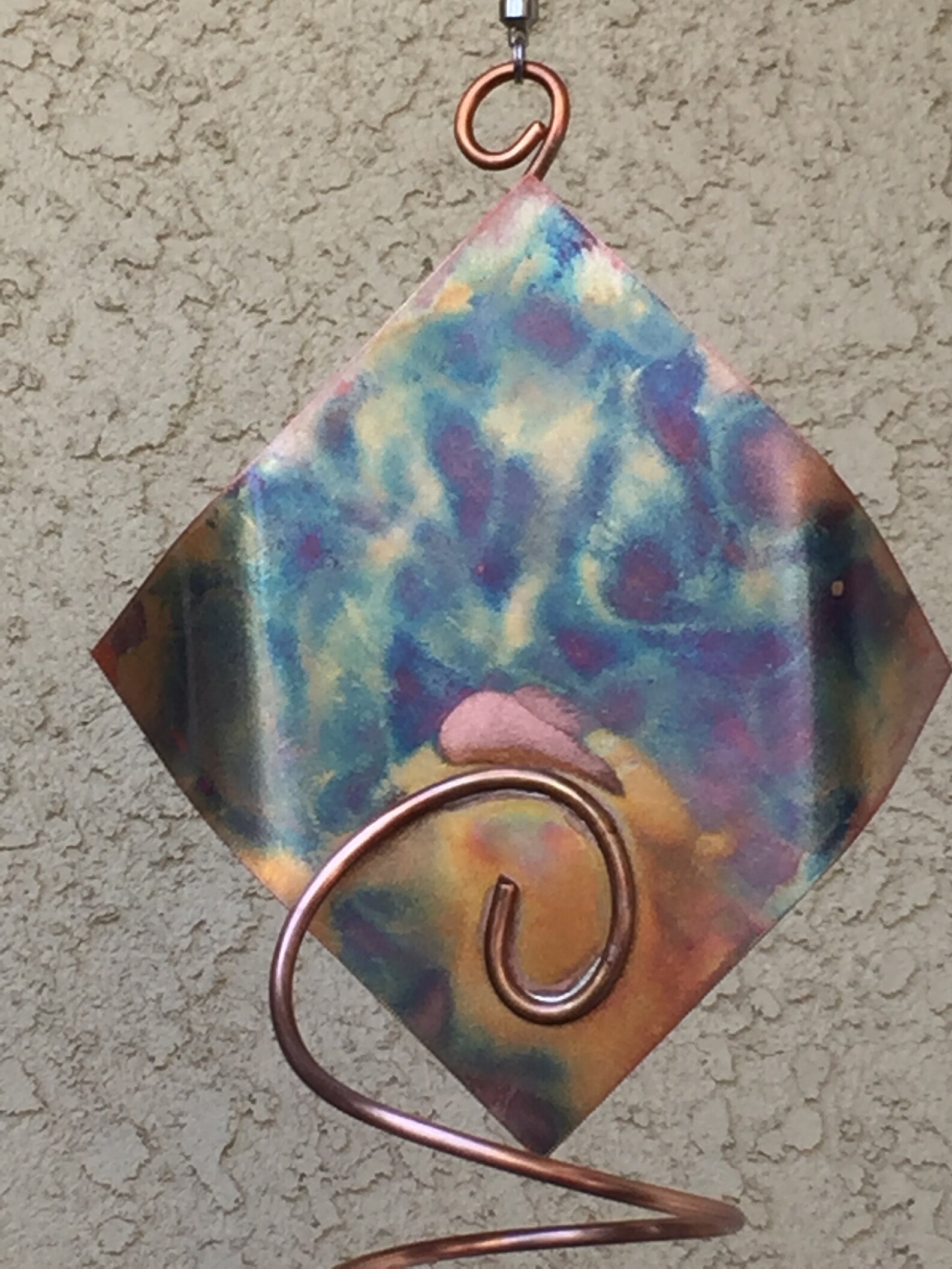 Handmade Copper Wind Spinner W/ 60mm Glass Sphere diamond - Etsy