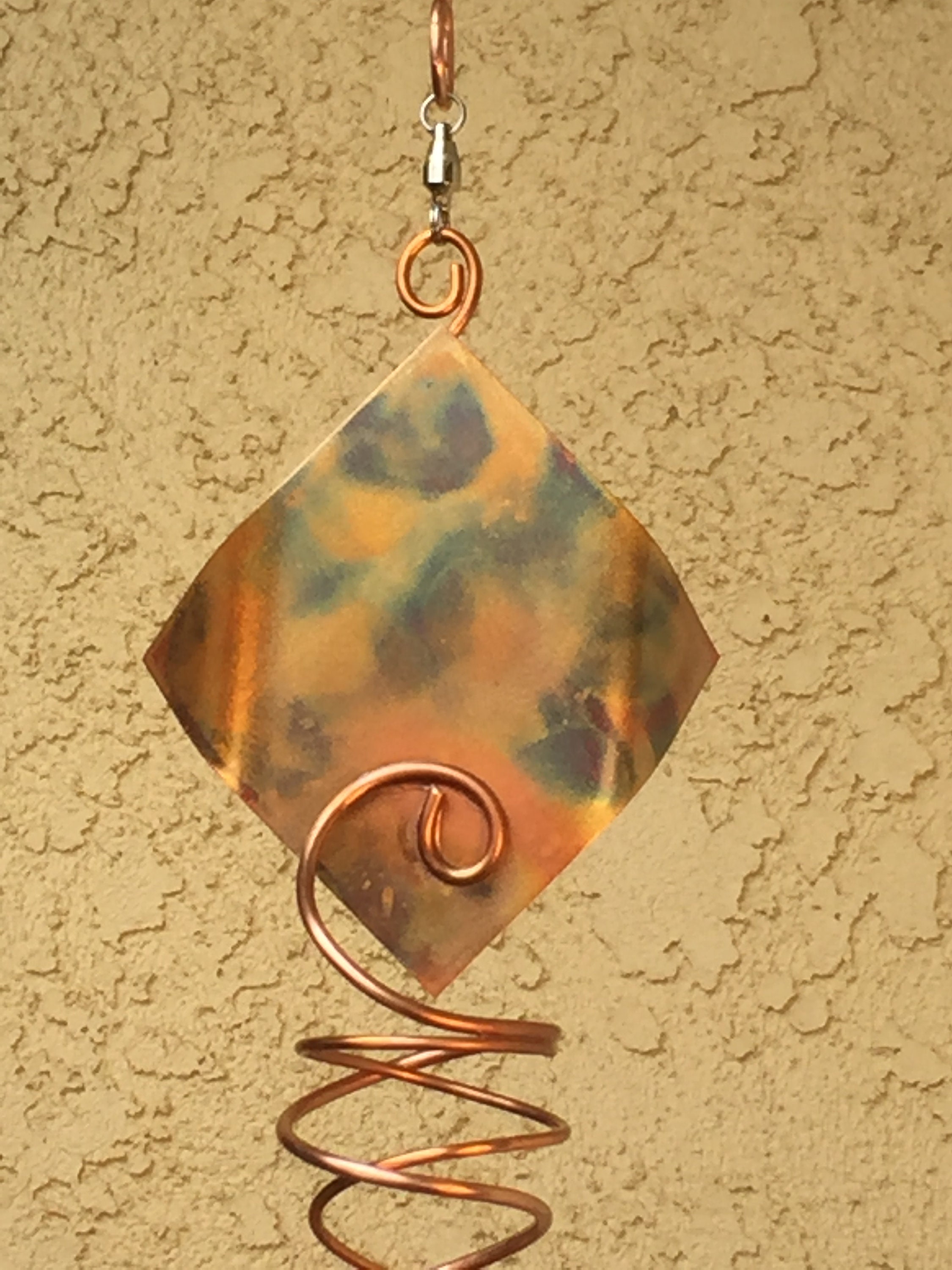 Handmade Copper Wind Spinner dual spiral w/ 50mm glass sphere | Etsy