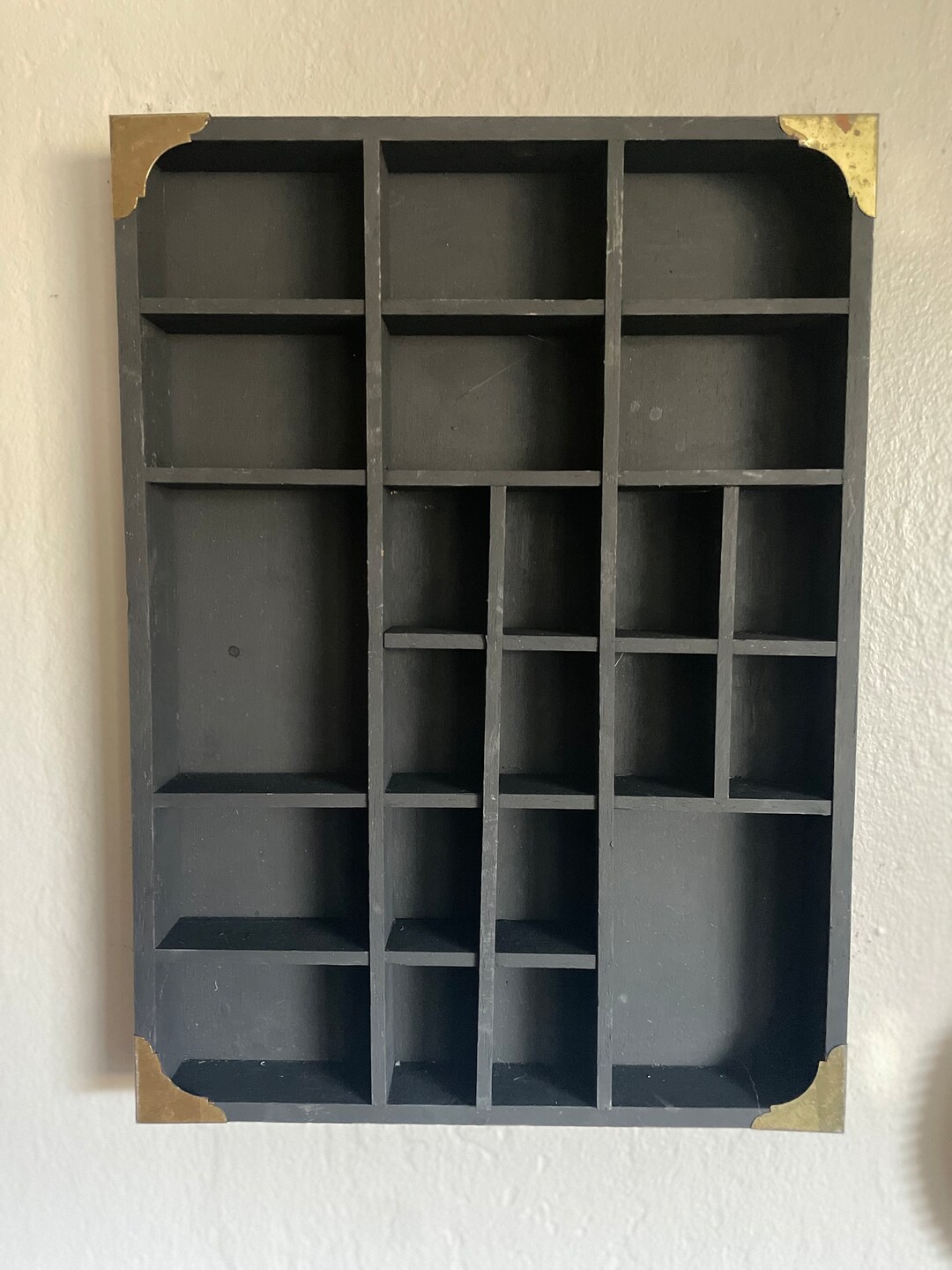 Multi Compartment Wooden Display Shelf - Crystal Display Shelf - Curio ...