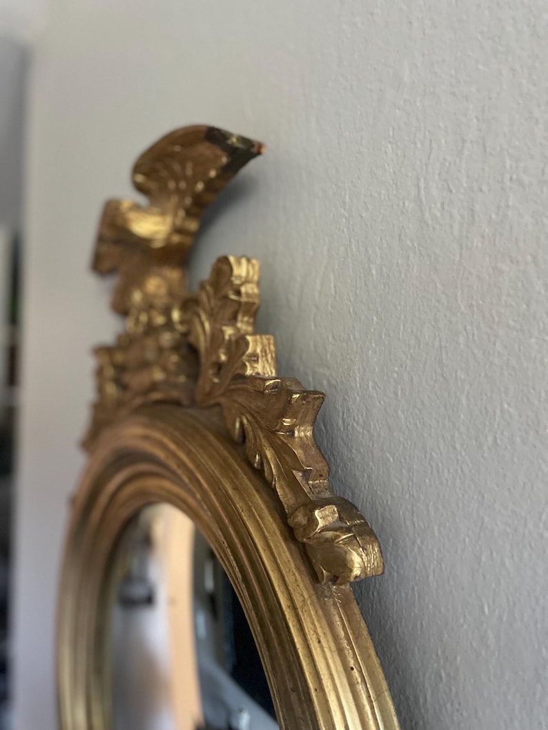 Antique Federal Eagle Mirror – Giltwood Convex Wall Mirror – Early ...