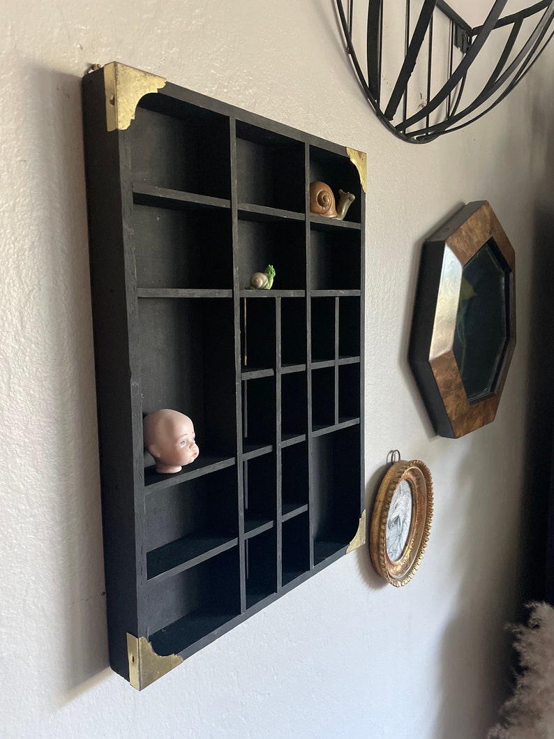 Multi Compartment Wooden Display Shelf Crystal Display Shelf - Etsy