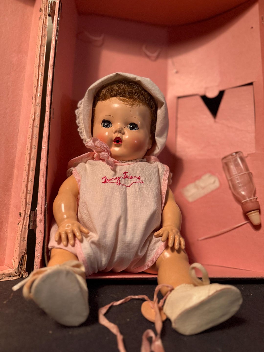 Vintage All Original tiny Tears Doll With Case and Baby Bottle - Etsy