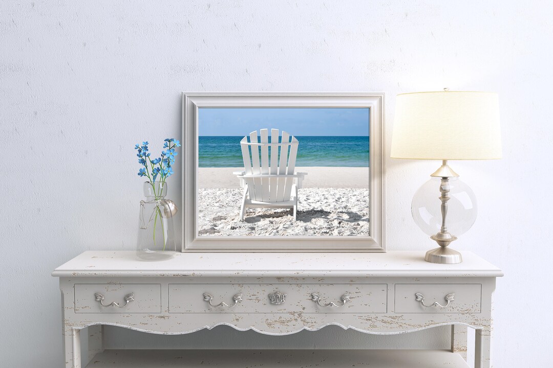 Beach Chair Wall Art, Beach Chair Print, Printable Art, Beach Scene ...