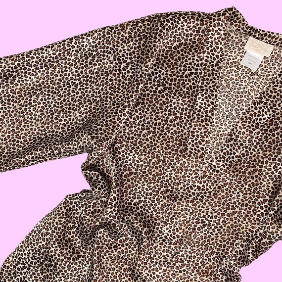 1990s INNER MOST Golden Satin Leopard Print Robe - Gem