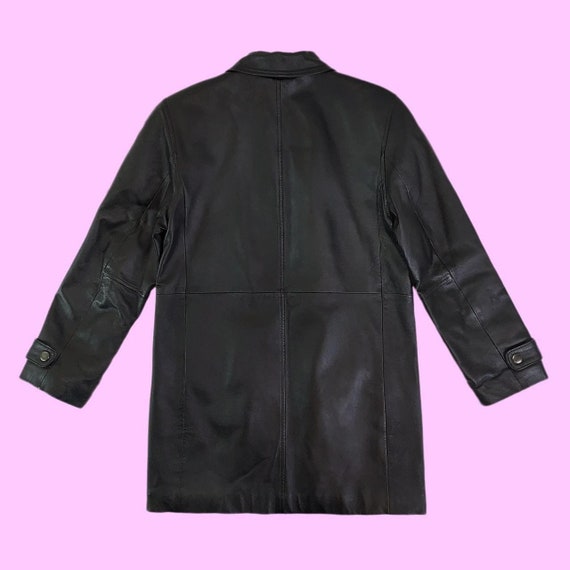 1990s JACQUELINE FERRAR Patch Leather Trench Jacket - Gem