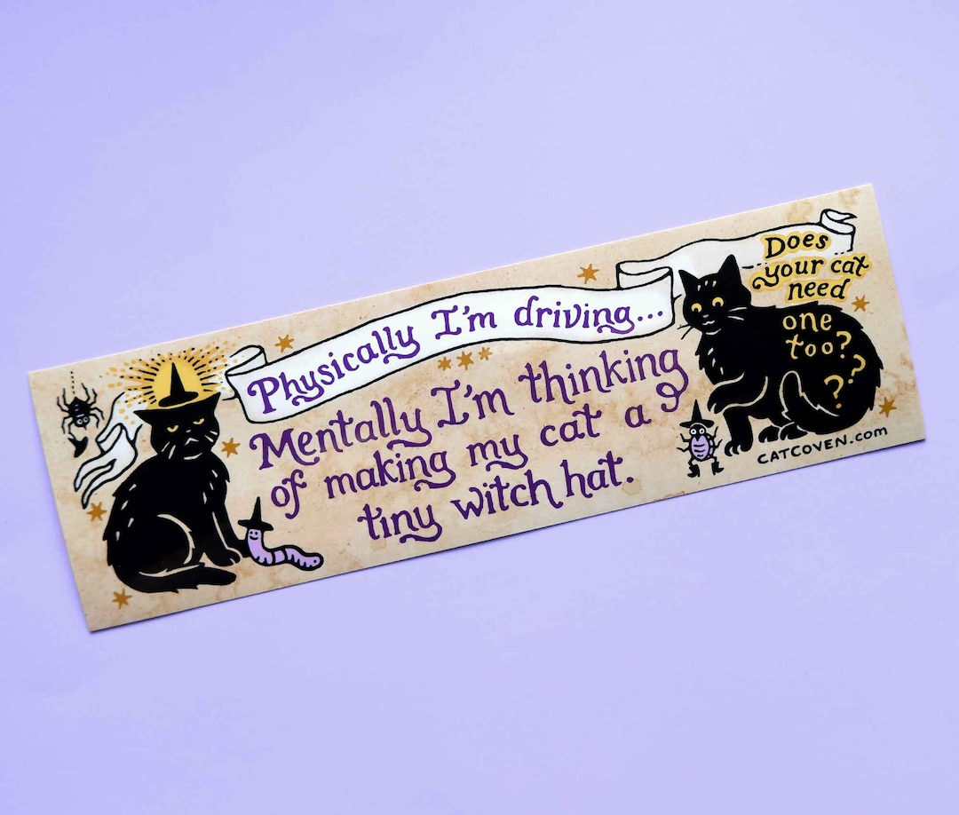 Tiny Witch Hat - Bumper Sticker - Etsy