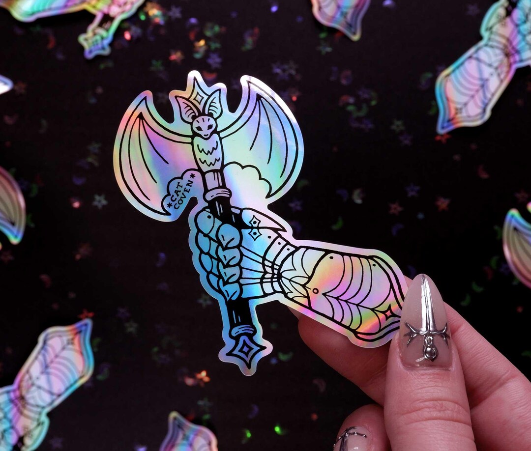 Battle Axe & Gauntlet - Holographic Sticker - Etsy