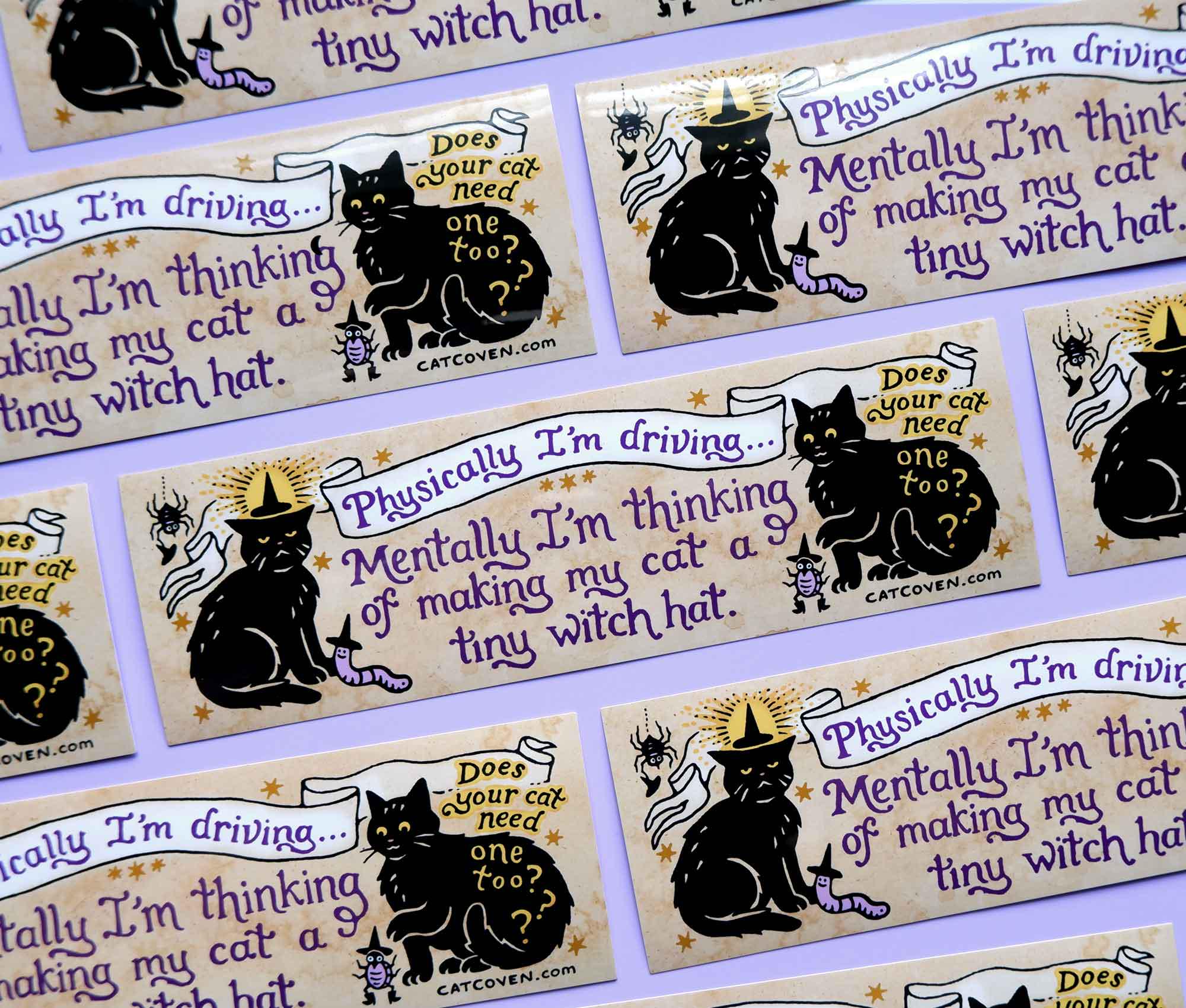 Tiny Witch Hat - Bumper Sticker - Etsy