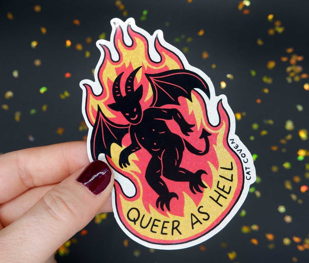Queer as Hell Glitter Sticker - Etsy