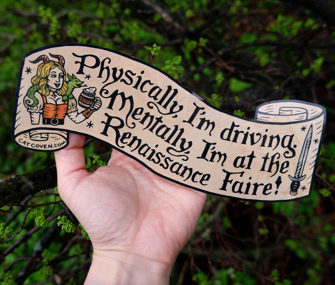 Renaissance Faire - Bumper Sticker - Etsy