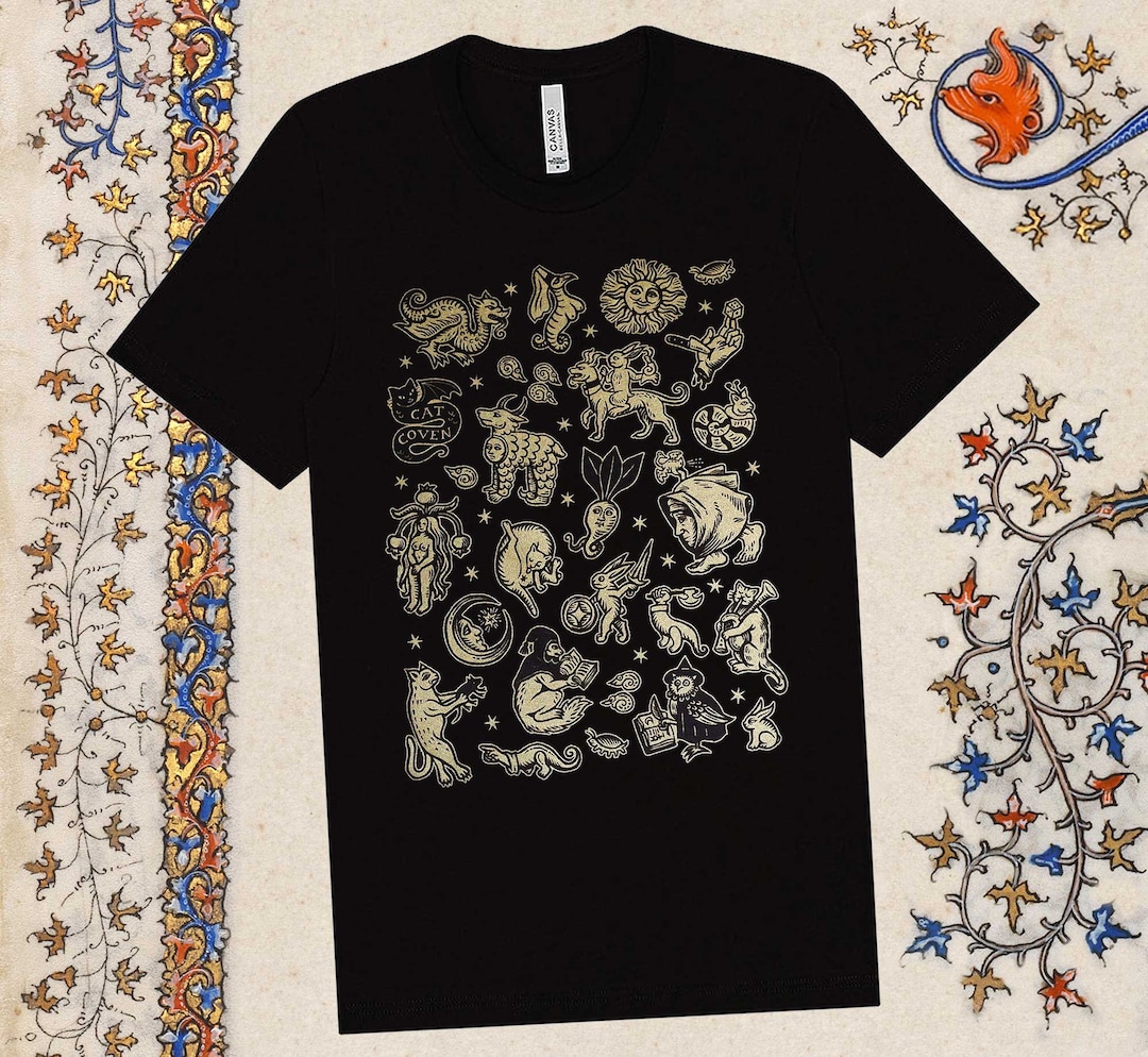 Medieval Marginalia - Screen Print T-shirt - Art History - Etsy
