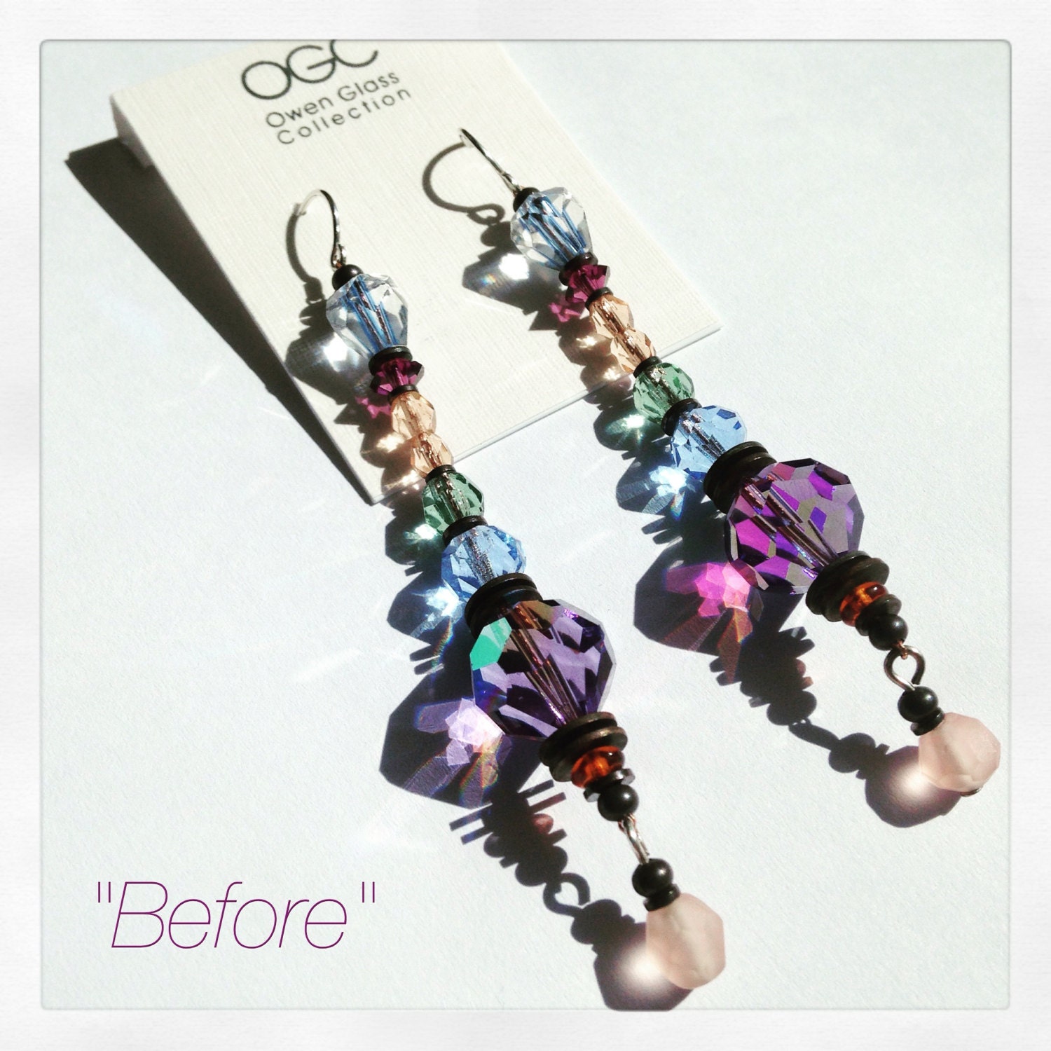 Amethyst Austrian Crystal Shoulder Duster Earrings with Sapphire, Light ...