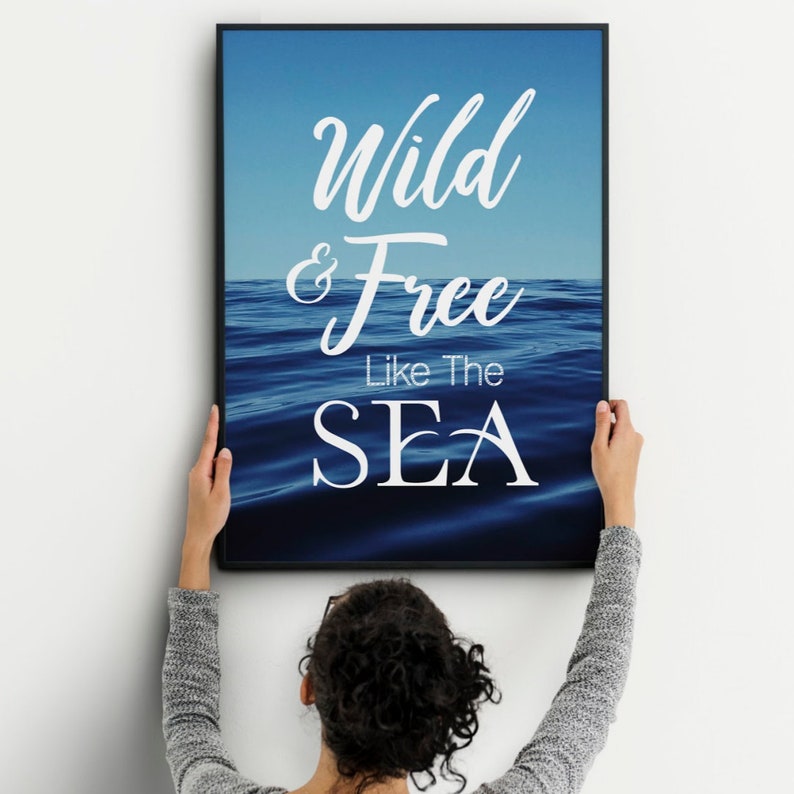 Ocean Inspired Digital Art Print PDF Blue Sea Poster - Etsy