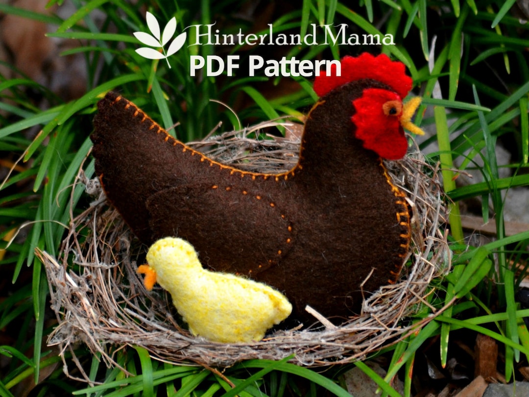 PDF Felt Chicken Pattern Waldorf Felt Animal Pattern / Chicken Family ...