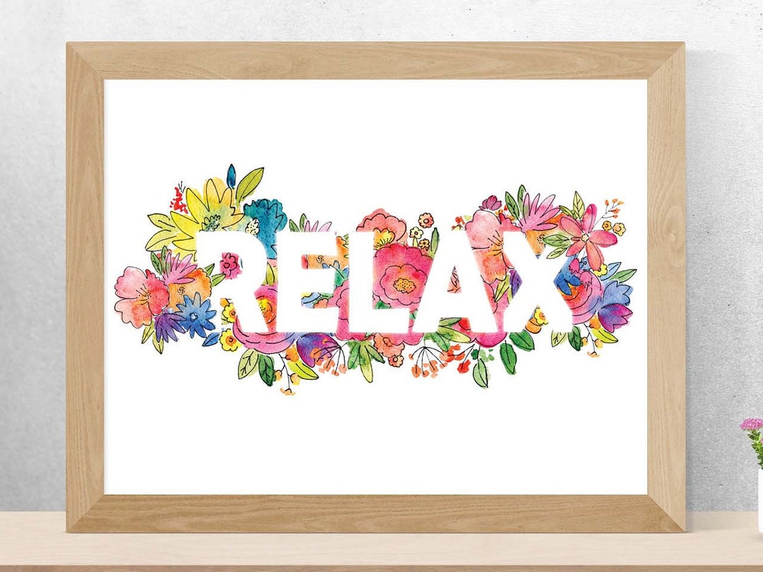 PDF Relax Art Print. Girls Bedroom Print. Home Nursery or - Etsy