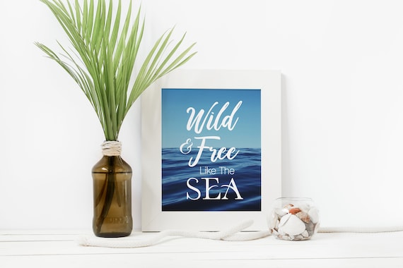 Ocean Inspired Digital Art Print PDF Blue Sea Poster | Etsy
