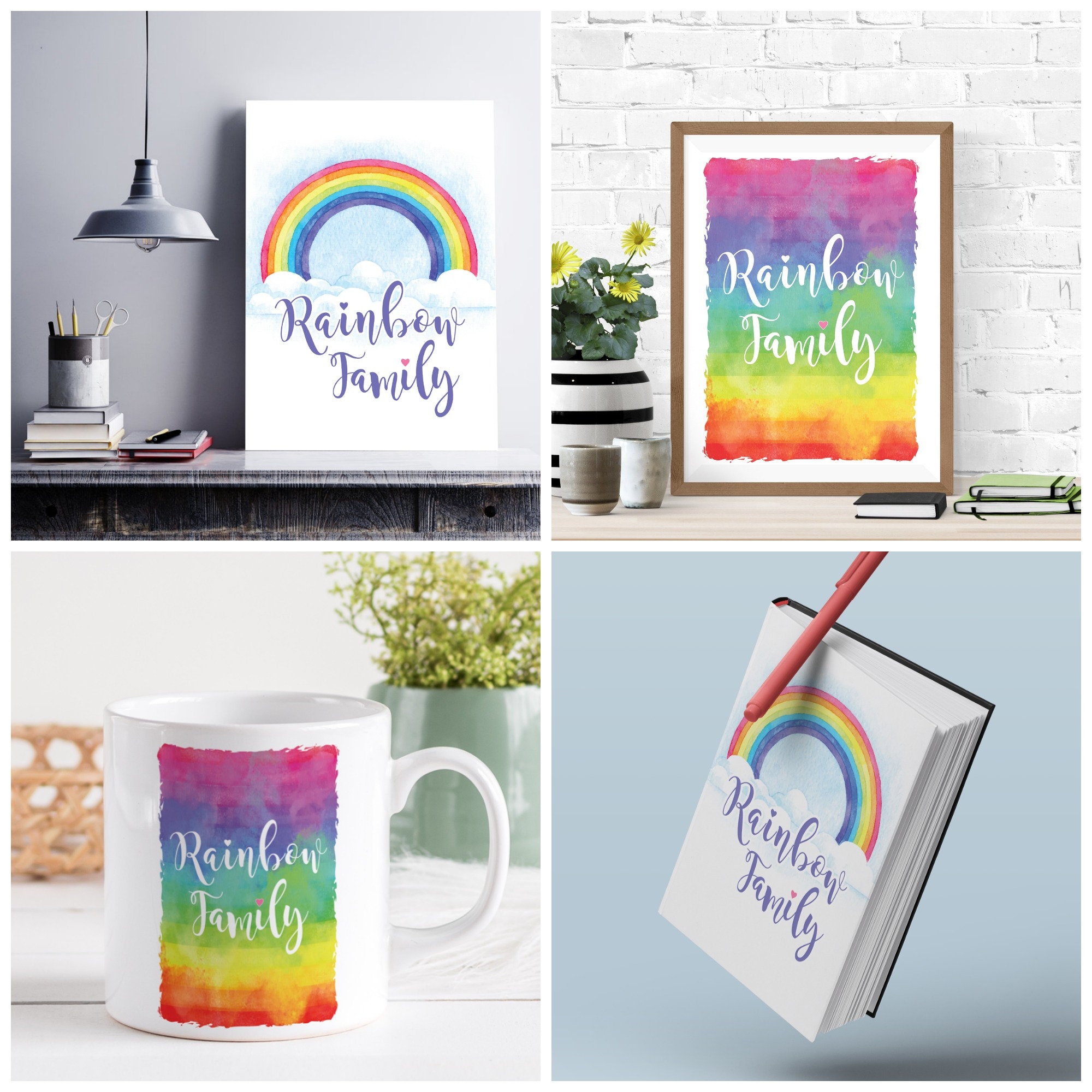 PDF Rainbow Art Print. Home & Nursery Printable. Rainbow | Etsy